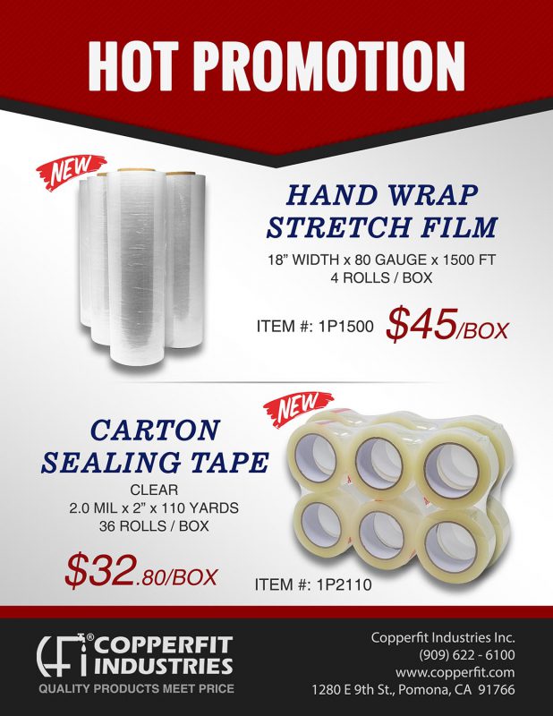 Hand Wrap Stretch Film and Sealing Tape Flyer2bw | Copperfit